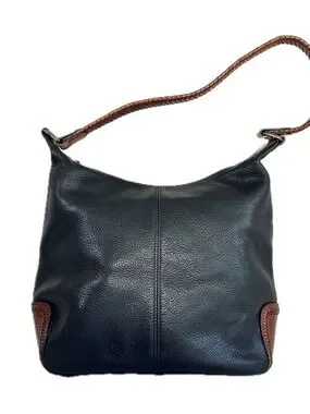 Fossil | Bags | Vintage Fossil Dawson Two Tone Black Pebbled Leather ...